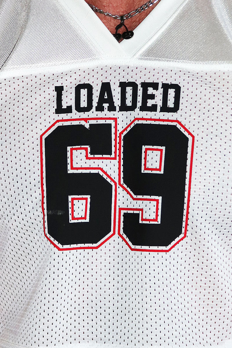 Loaded 69 Fitted Athletic Jersey Crop Tee- White – Marek+Richard