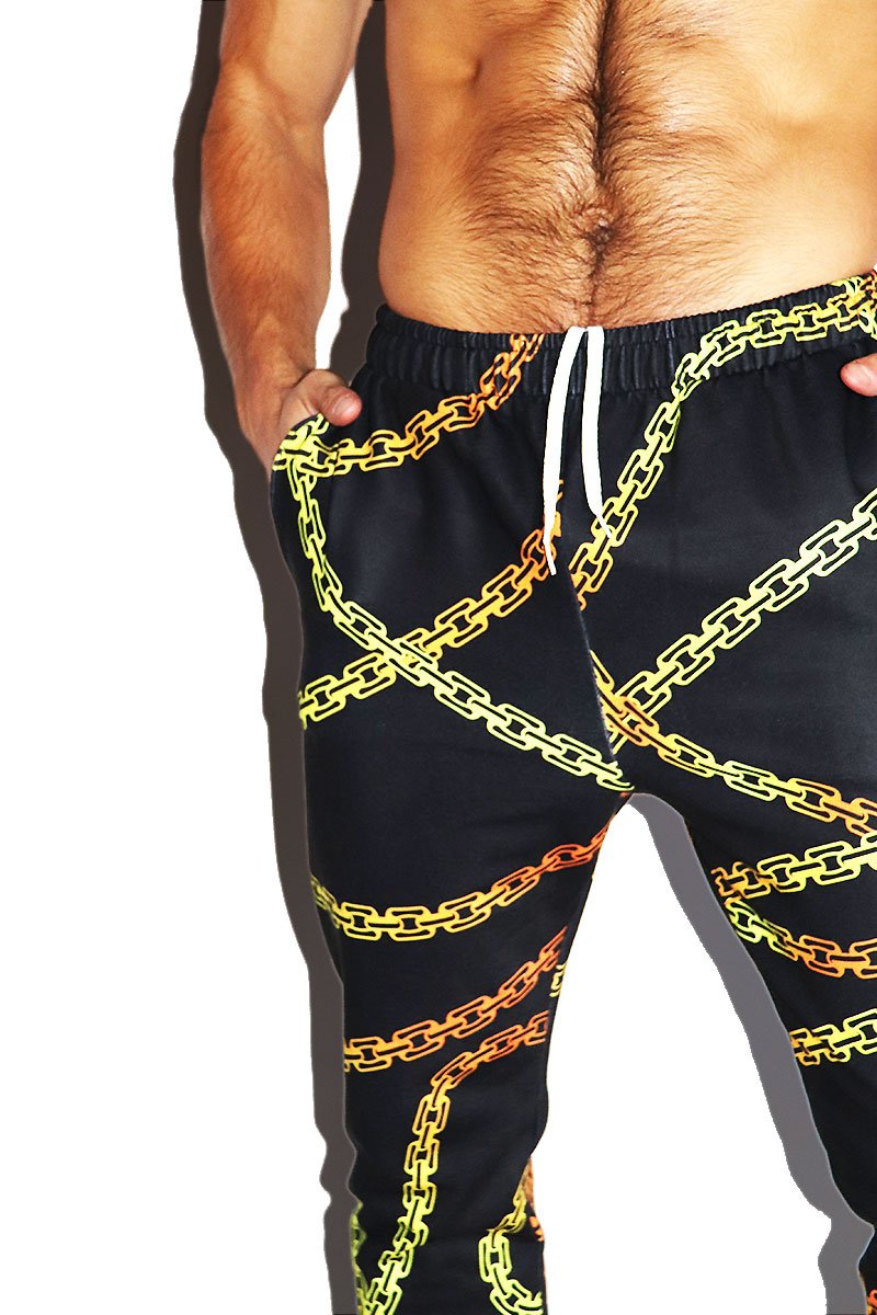 Chains All Over Print Sweatpants- Black – Marek+Richard