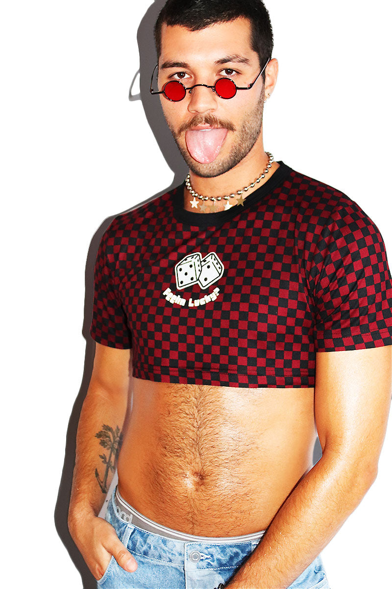Feeling Lucky Extreme Crop Tee- Burgundy – Marek+Richard