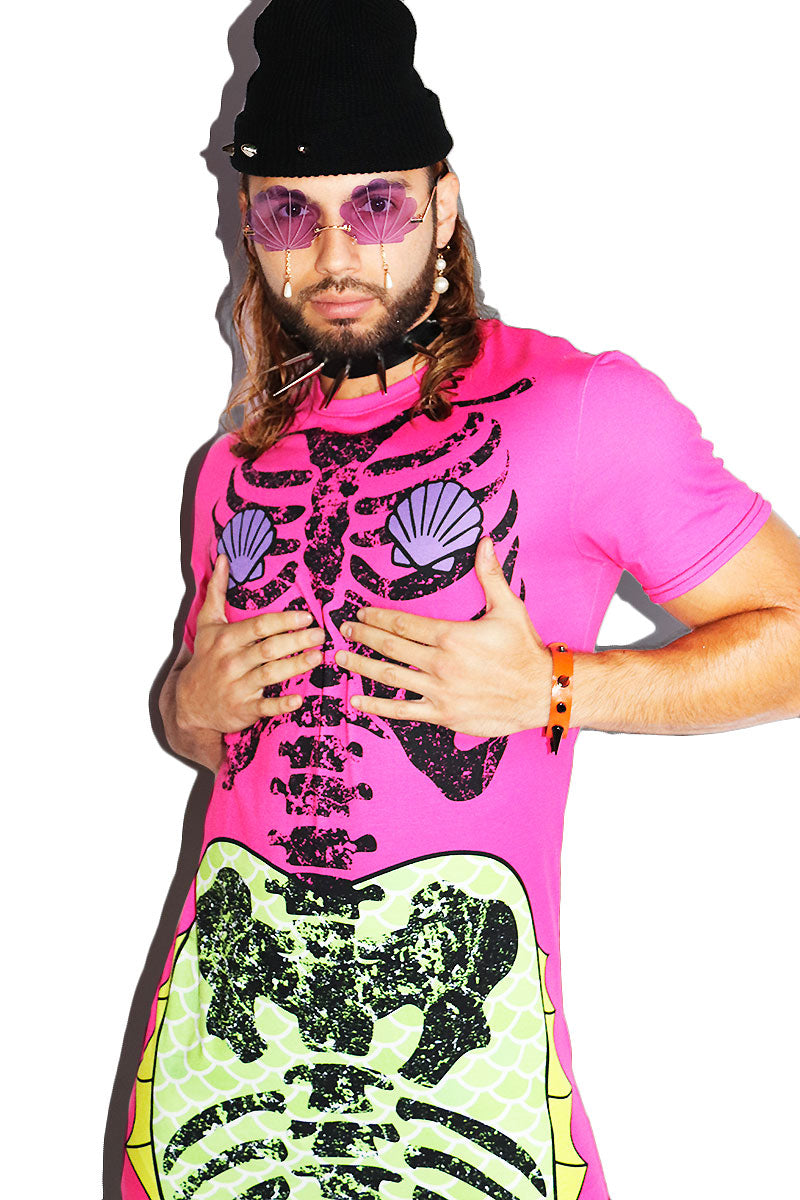 Deadly Mermaid All Over Tunic Tee Dress- Pink – Marek+Richard