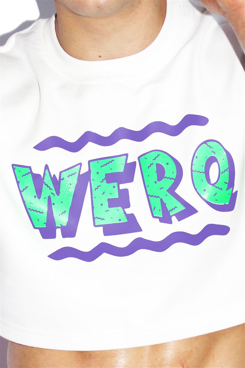 Werq Crop Sleeveless Sweatshirt- White – Marek+Richard